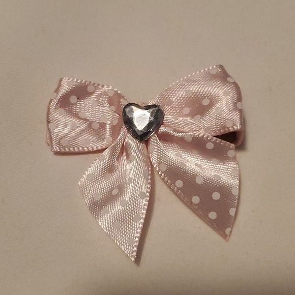 Yogi & Cecil's Boutique | Accessories | New Light Pink Polka Dot Bow ...